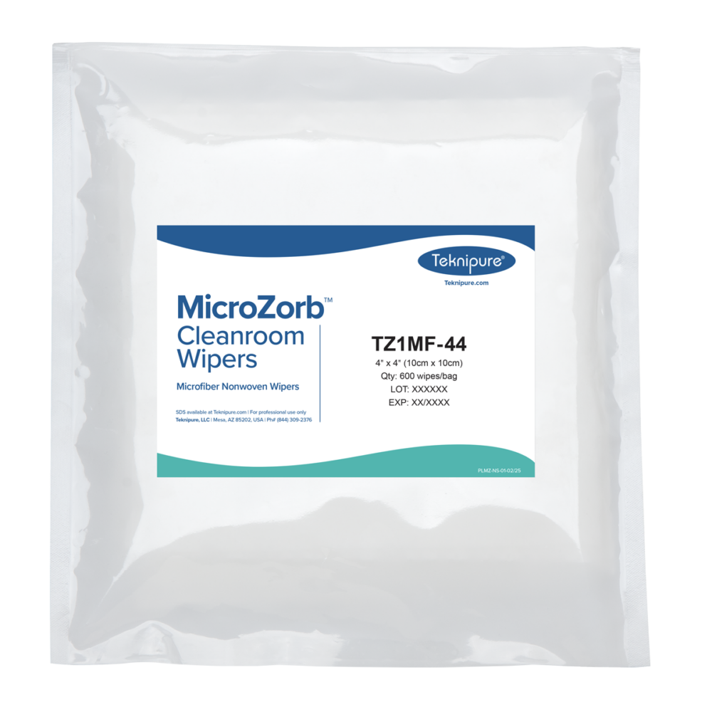 MicroZorb™ Microfiber Nonwoven Cleanroom Wipers, 4″x4″ - Teknipure ...