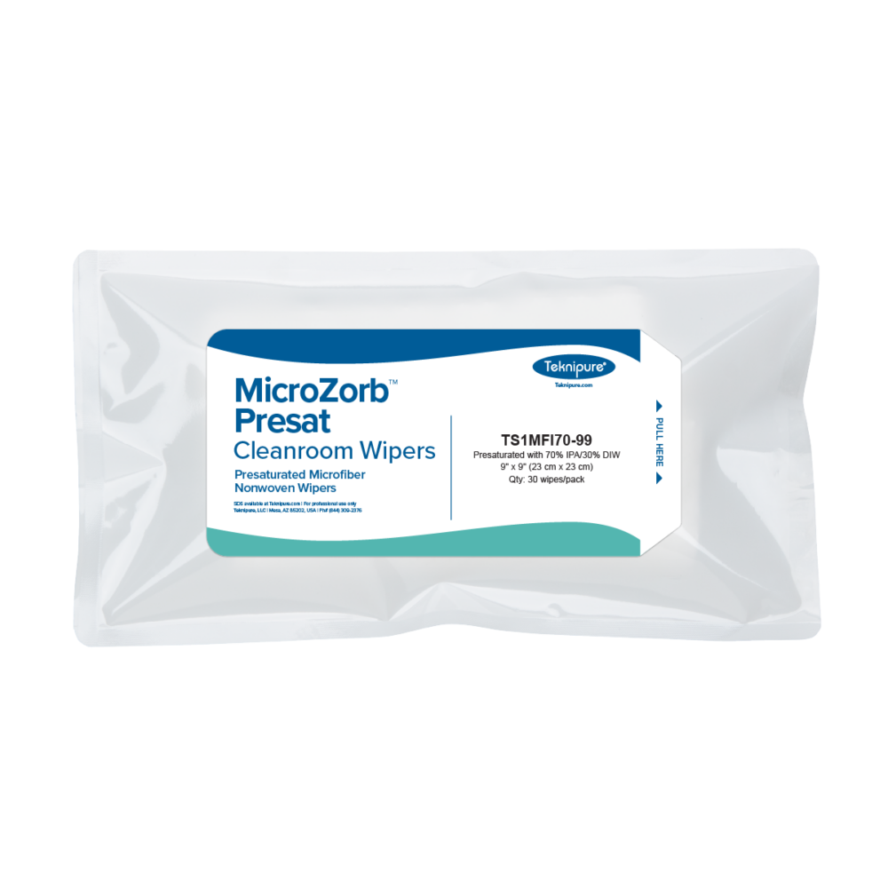 MicroZorb™ Presat Microfiber Nonwoven Cleanroom Wipers, 70% IPA, 9″x 9 ...